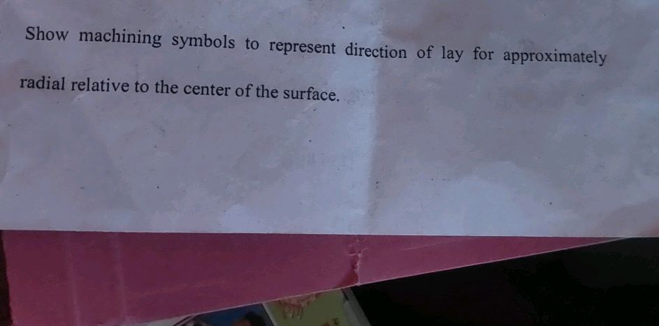 Show machining symbols to represent | StudyX