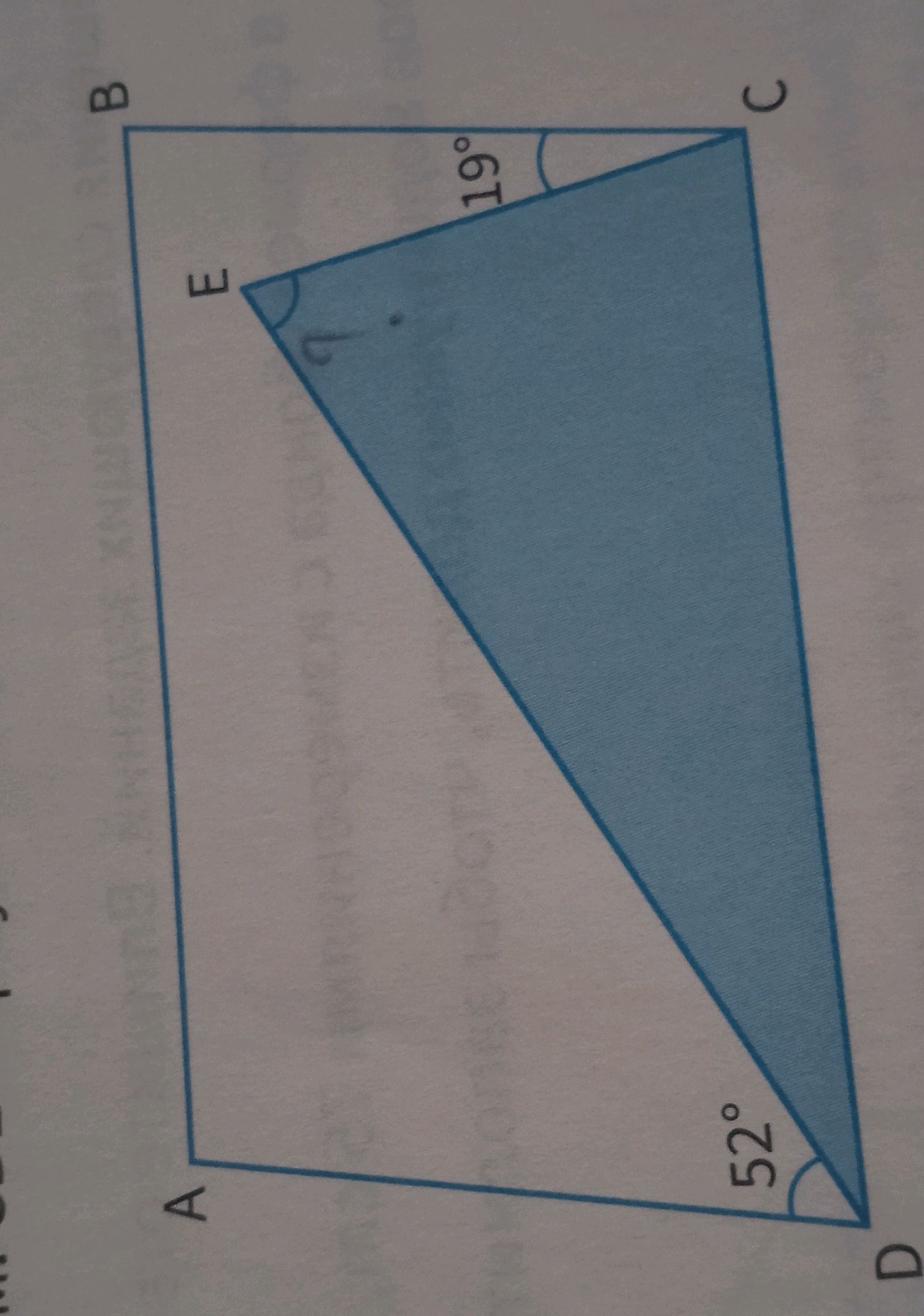Find the angle at E. Given: Angle at C is | StudyX