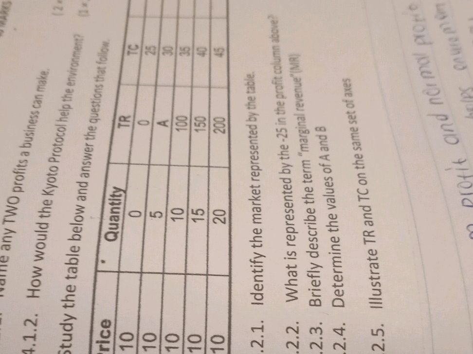 Study the table below and answer the | StudyX