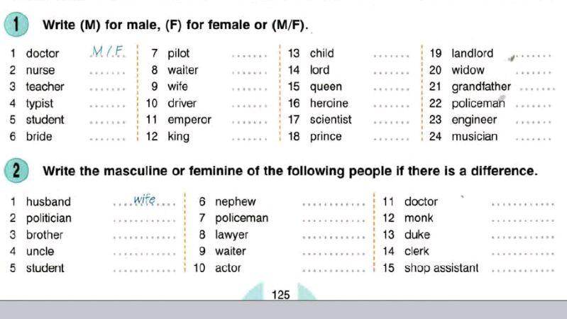 1 Write (M) for male, (F) for female or | StudyX