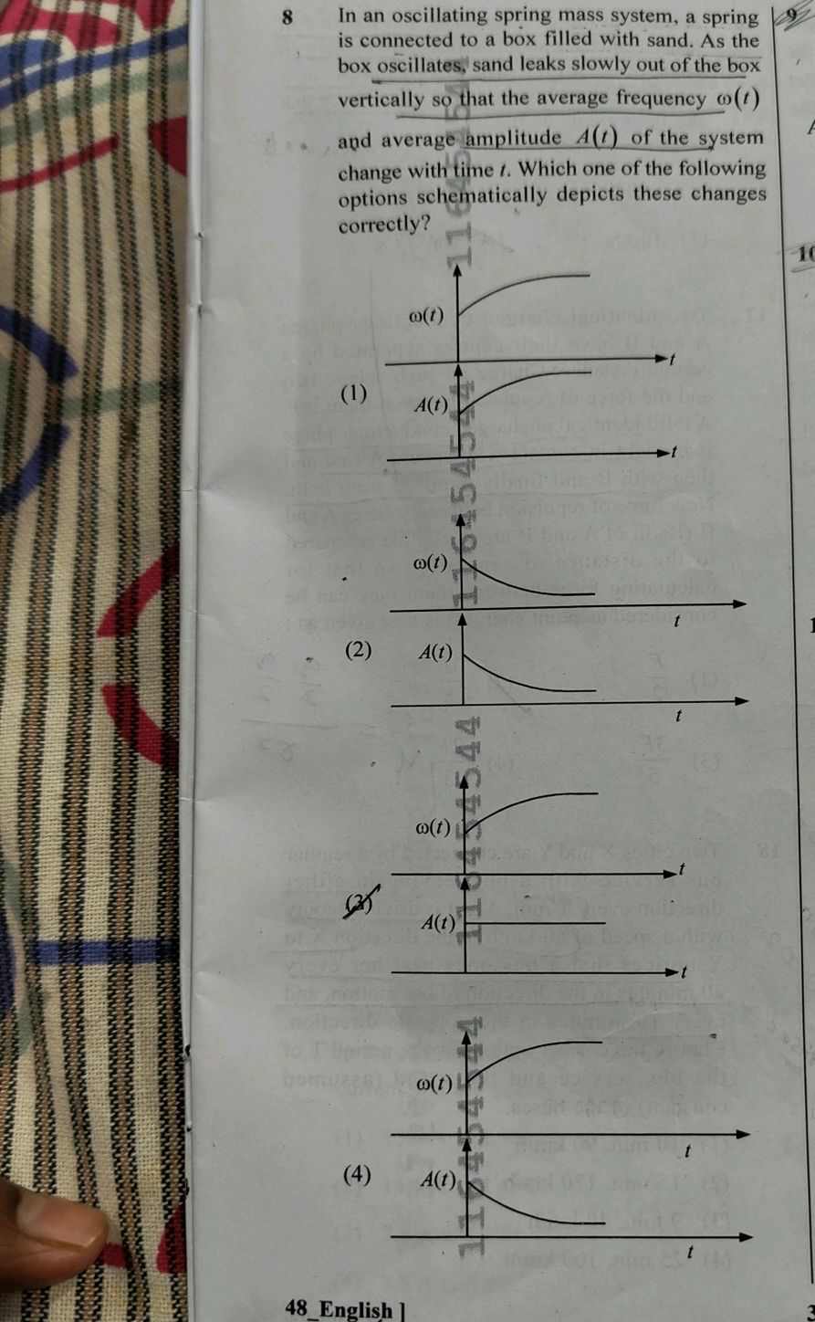 In an oscillating spring mass system, a | StudyX