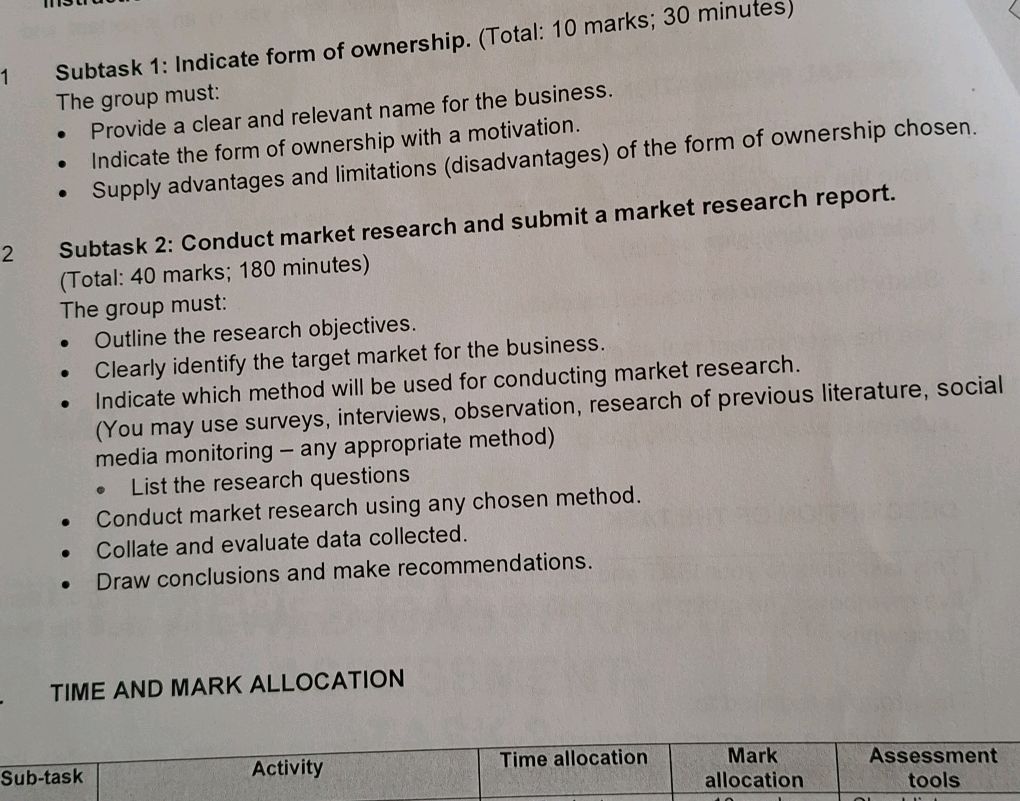 1 Subtask 1: Indicate form of ownership. | StudyX