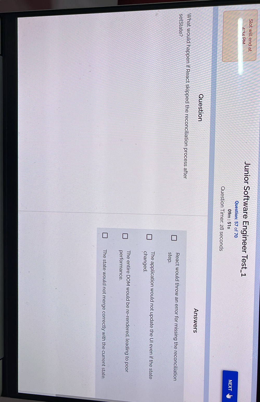 What would happen if React skipped the | StudyX