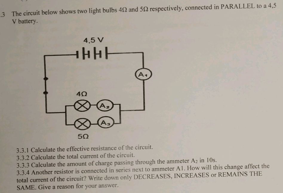 3. The circuit below shows two light bulbs | StudyX