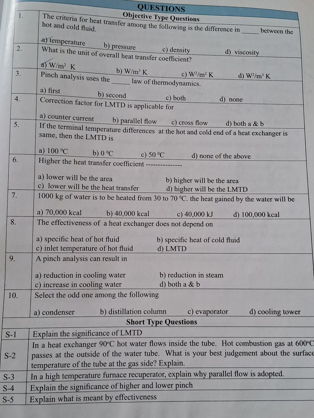 1. The criteria for heat transfer among the | StudyX