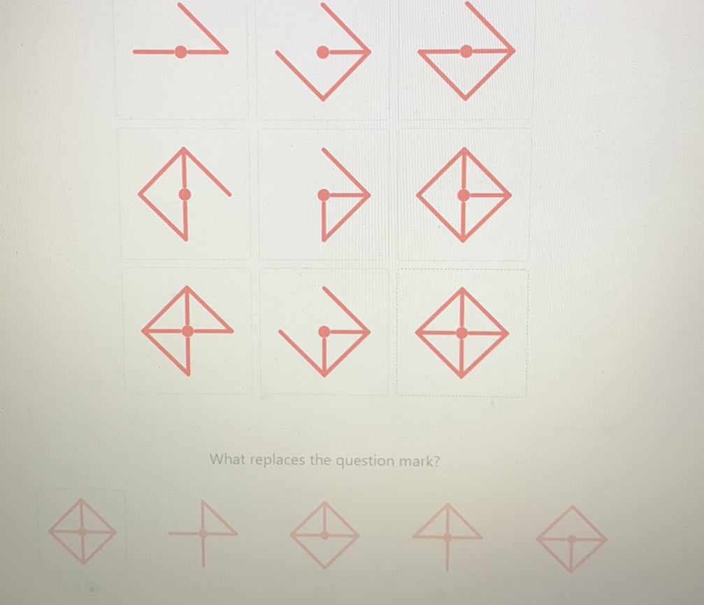 What replaces the question mark? A. A | StudyX