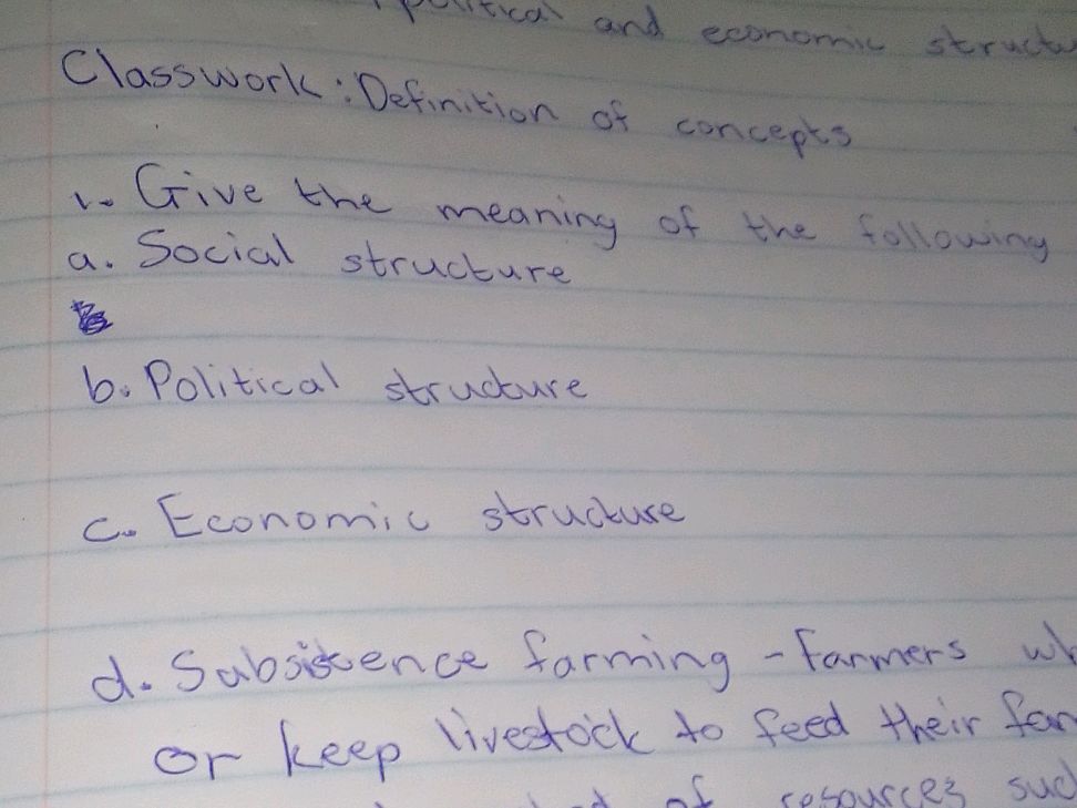 Classwork: Definition of concepts 1. Give | StudyX