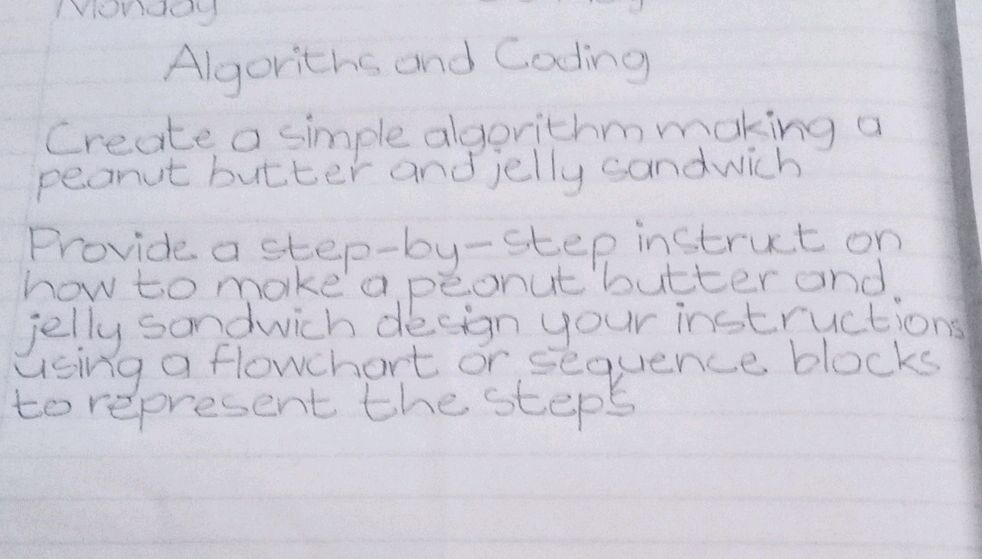 Create a simple algorithm making a peanut | StudyX