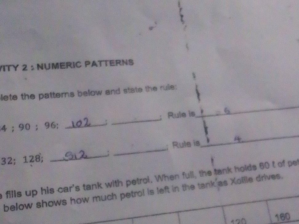Complete the patterns below and state the | StudyX