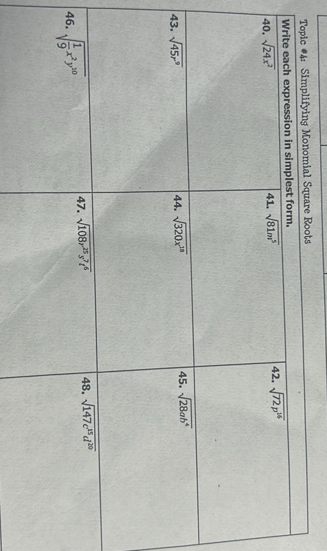 Write each expression in simplest form. 40. | StudyX