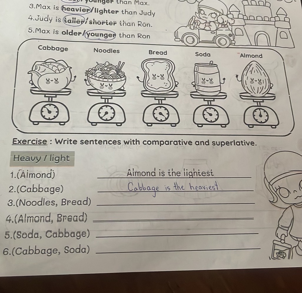 Exercise: Write sentences with comparative | StudyX