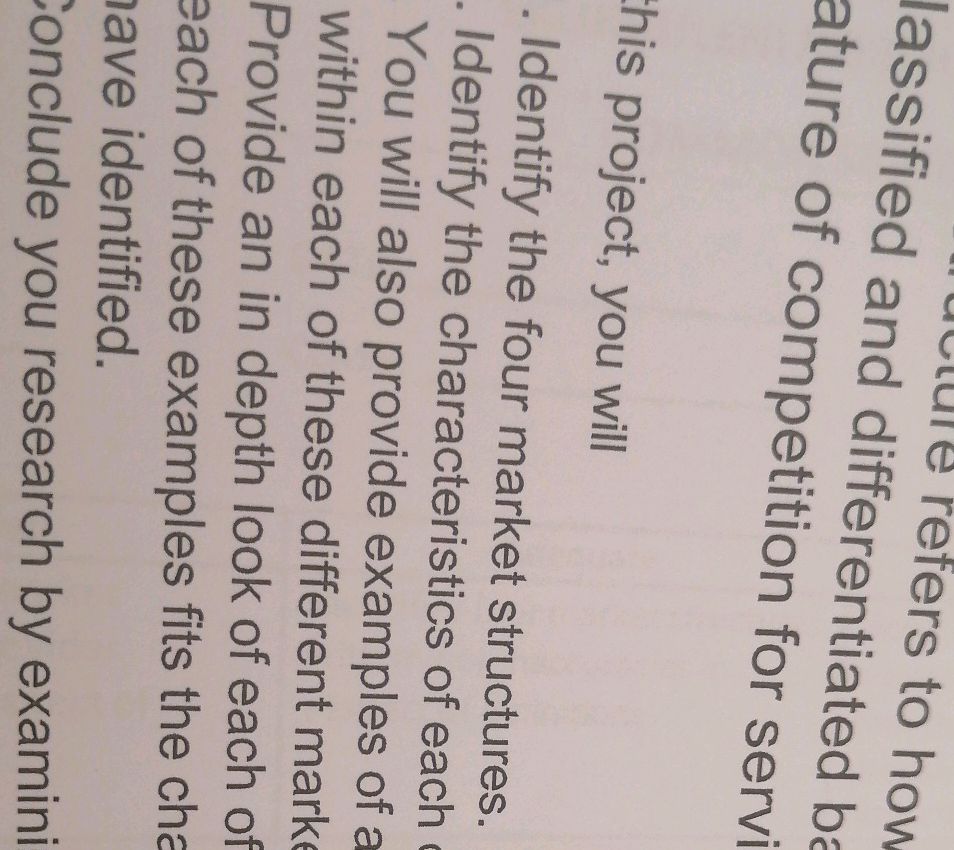 Identify the four market structures. | StudyX
