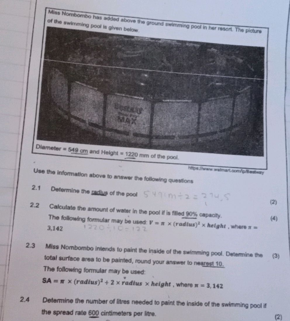 Miss Nombombo has added above the ground | StudyX