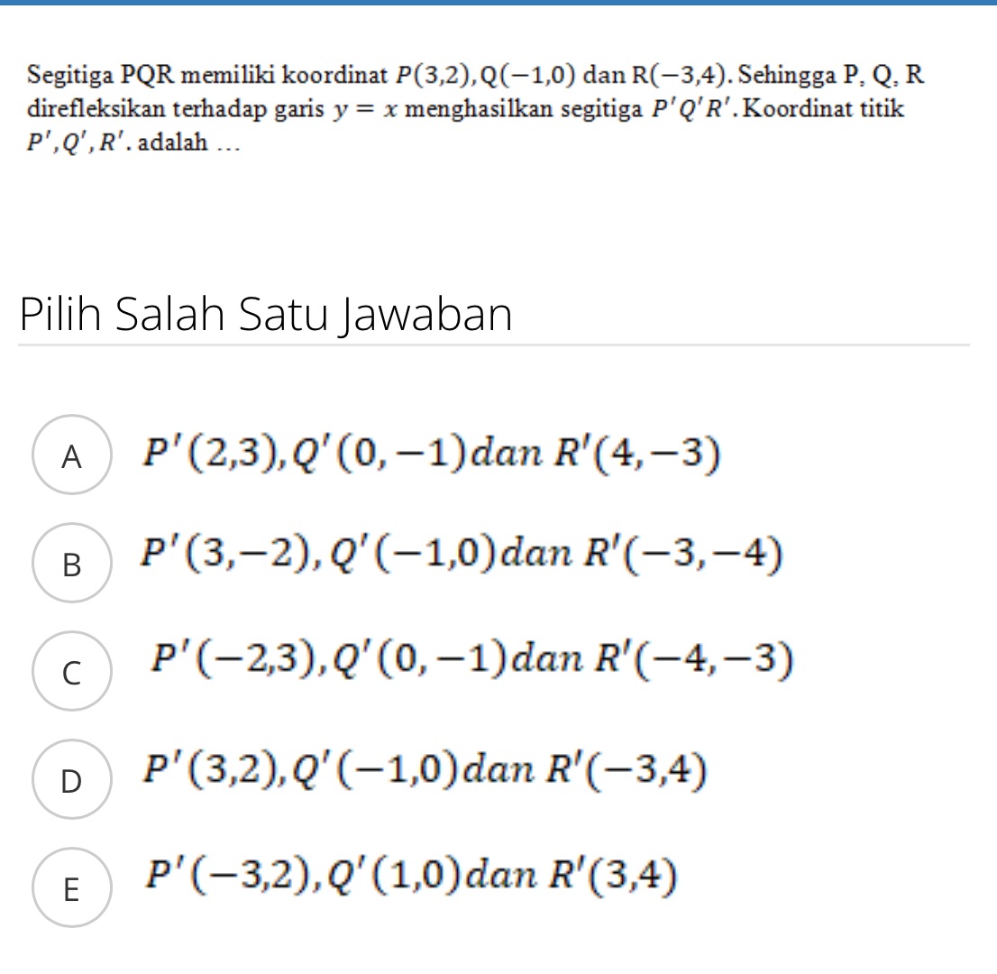 Segitiga PQR memiliki koordinat P(3,2), | StudyX