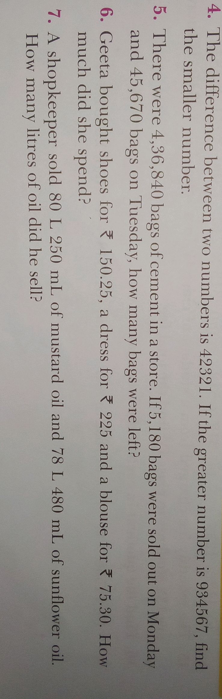 4. The difference between two numbers is | StudyX