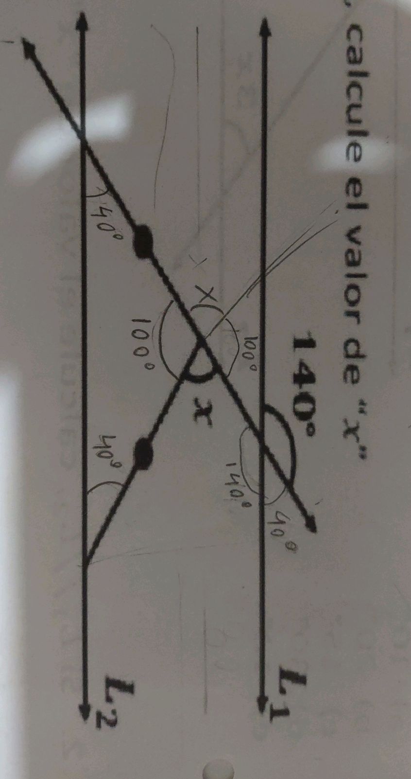 calcule el valor de "x" Diagram showing two | StudyX