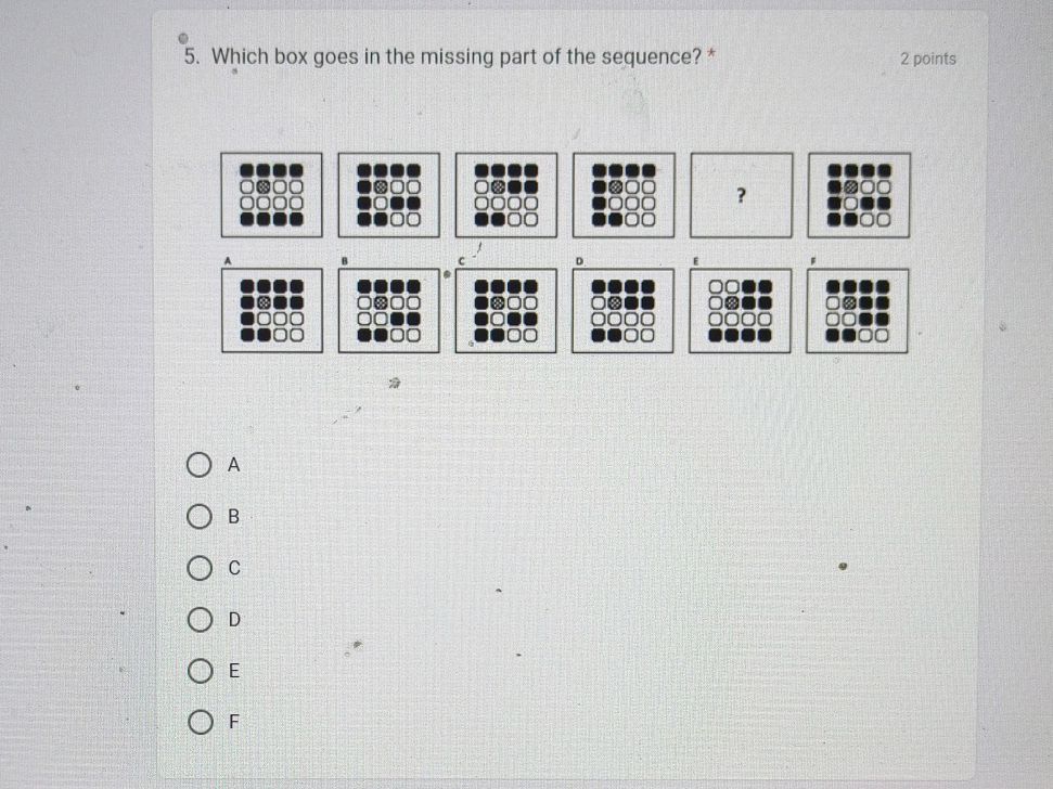5. Which box goes in the missing part of the | StudyX