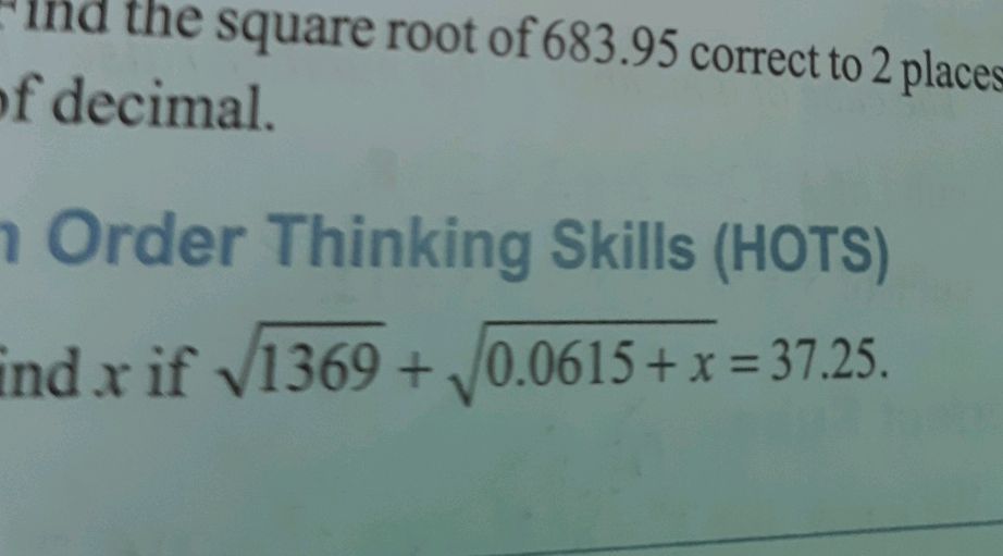 Find the square root of 683.95 correct to 2 | StudyX