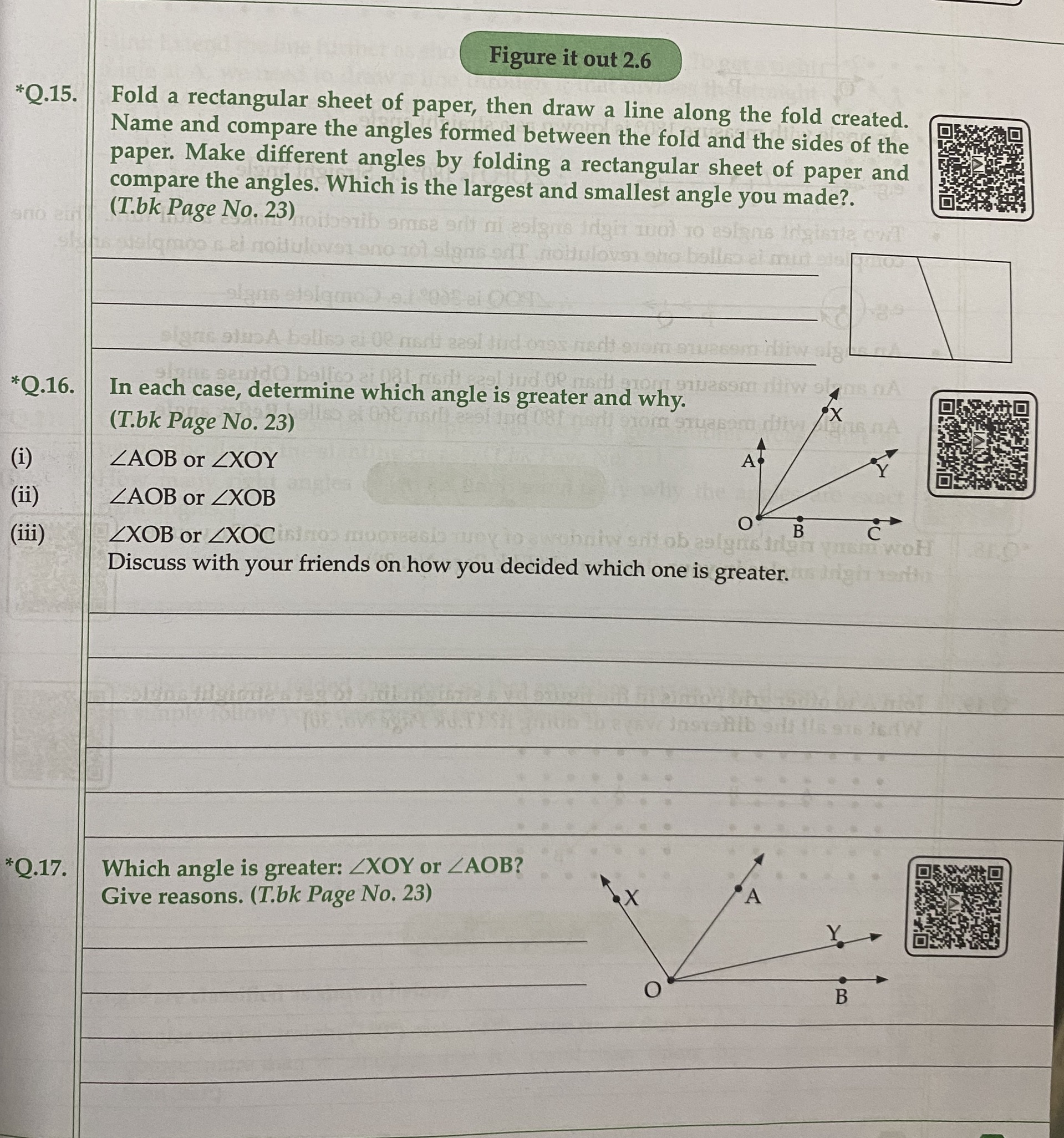 *Q.15. Fold a rectangular sheet of paper, | StudyX