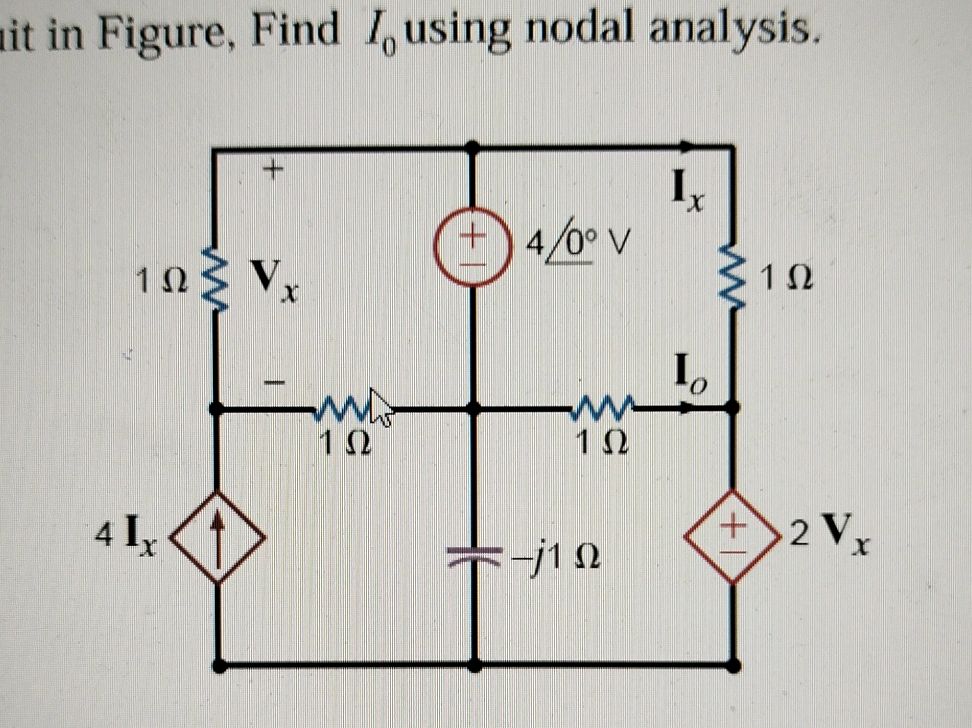 Find $I_0$ using nodal analysis. Circuit | StudyX