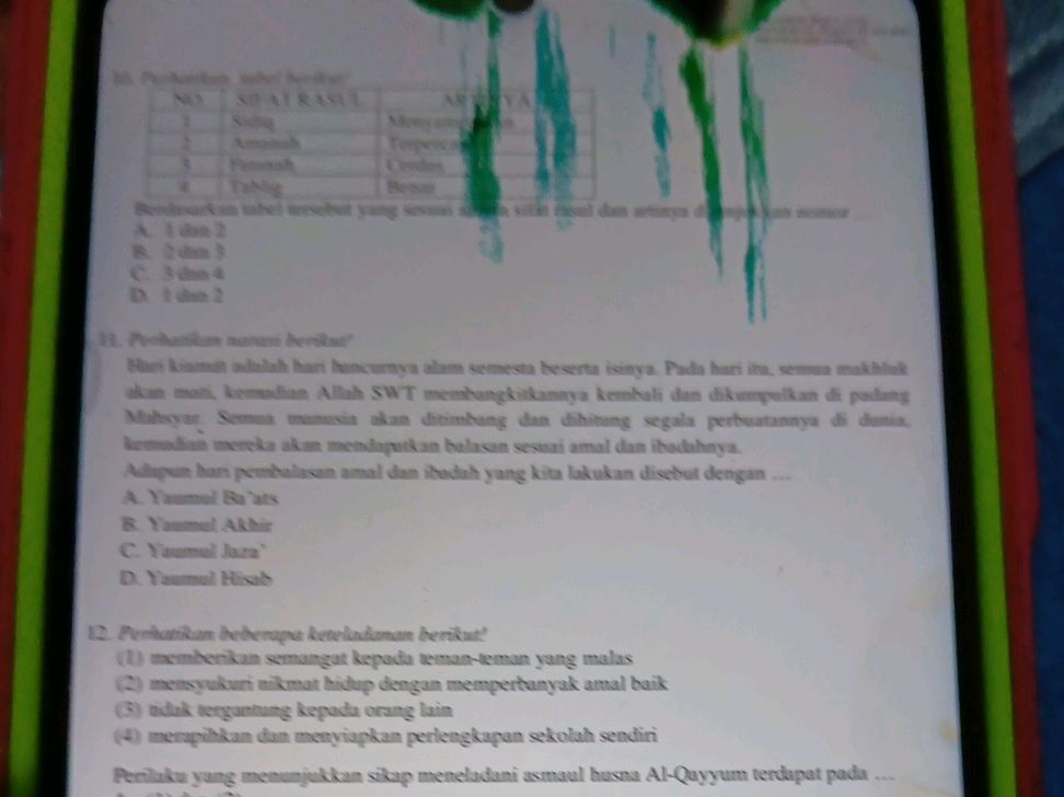 10. Perhatikan tabel berikut! | NO | SIFAT | StudyX