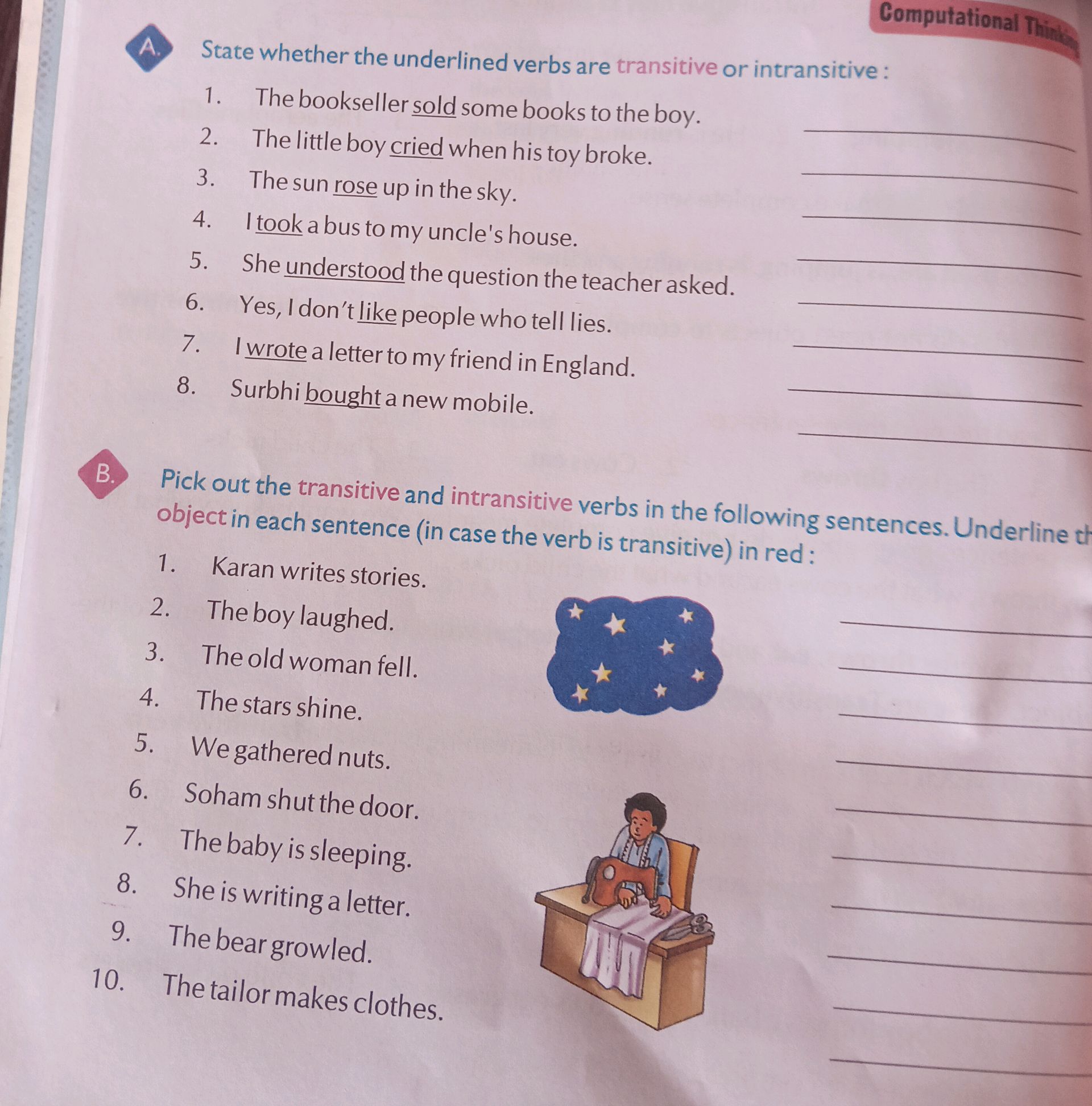 A. State whether the underlined verbs are | StudyX