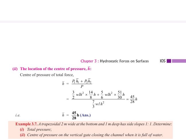 (ii) The location of the centre of pressure, | StudyX