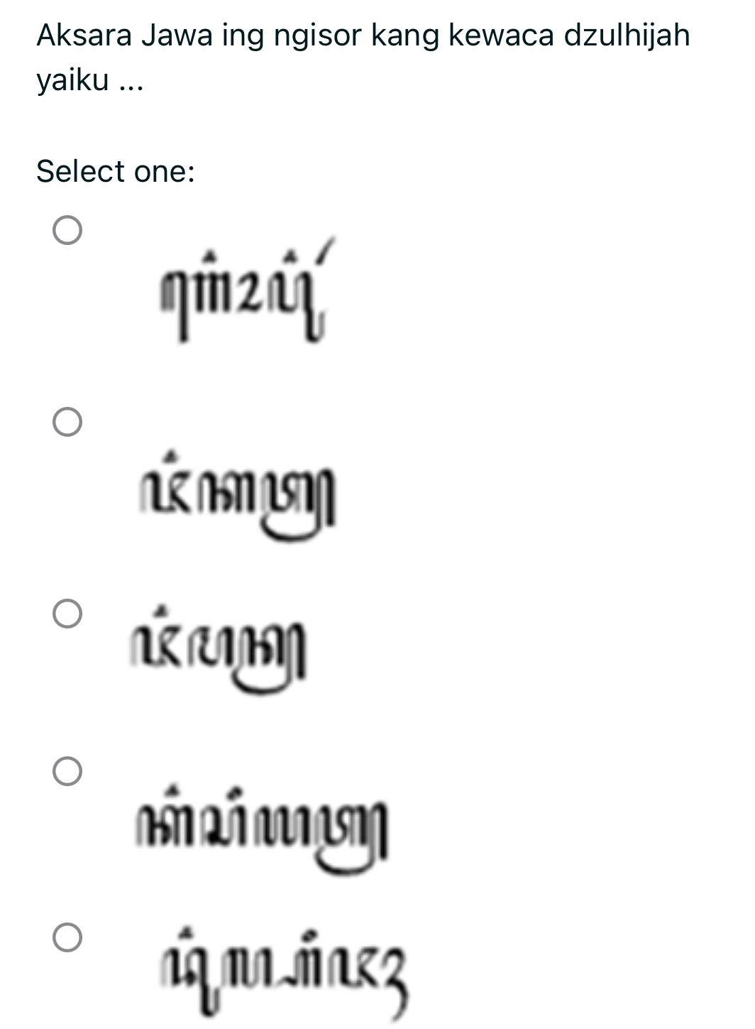 Aksara Jawa ing ngisor kang kewaca dzulhijah | StudyX