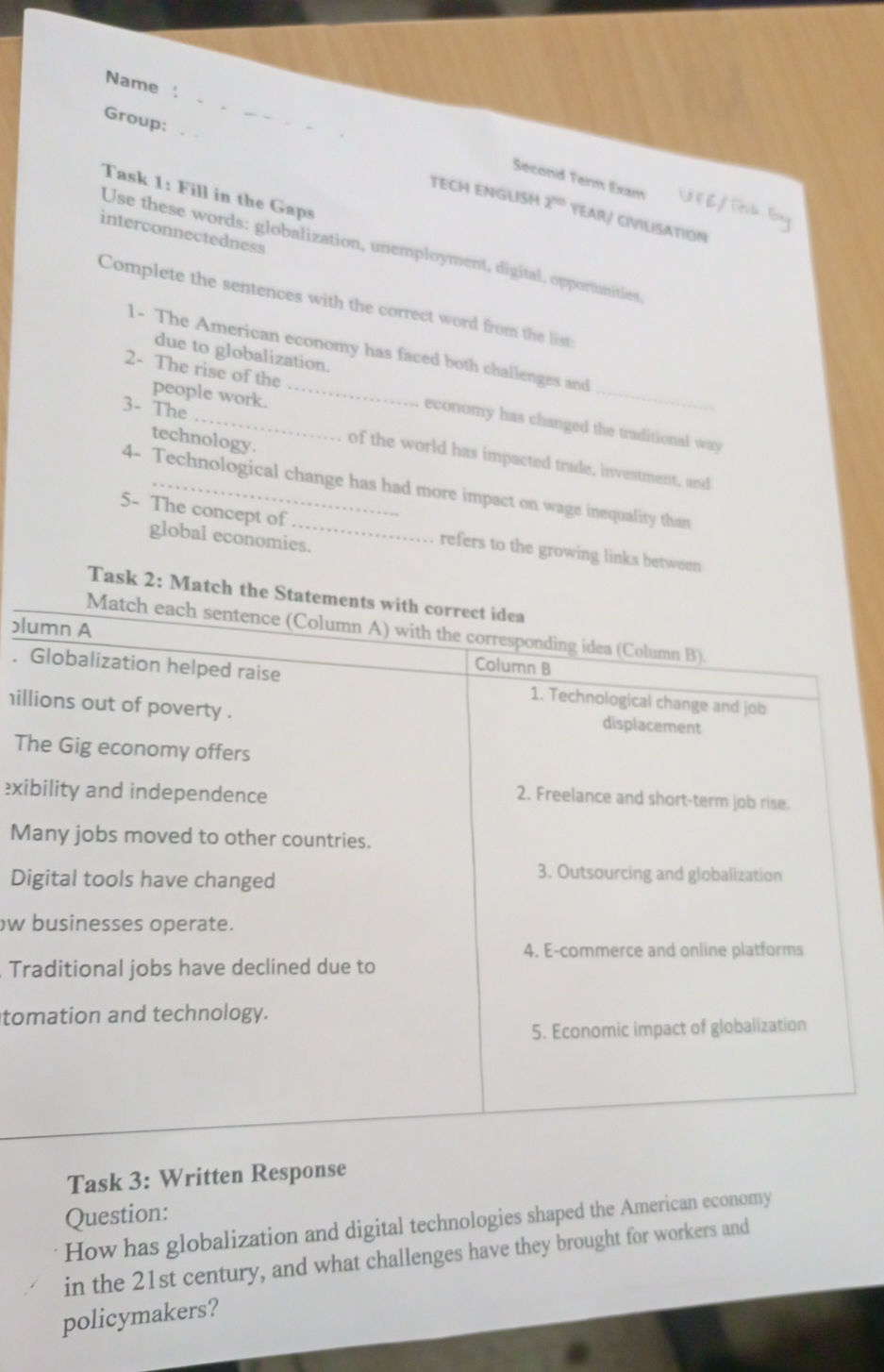 Task 1: Fill in the Gaps Use these words: | StudyX