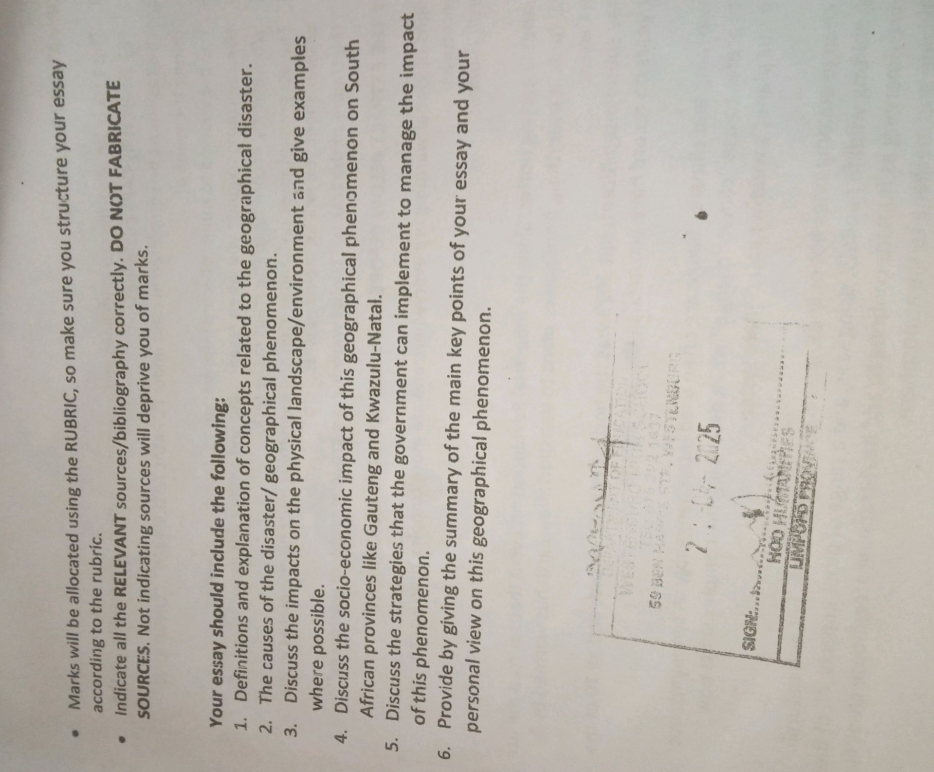 Your essay should include the following: 1. | StudyX