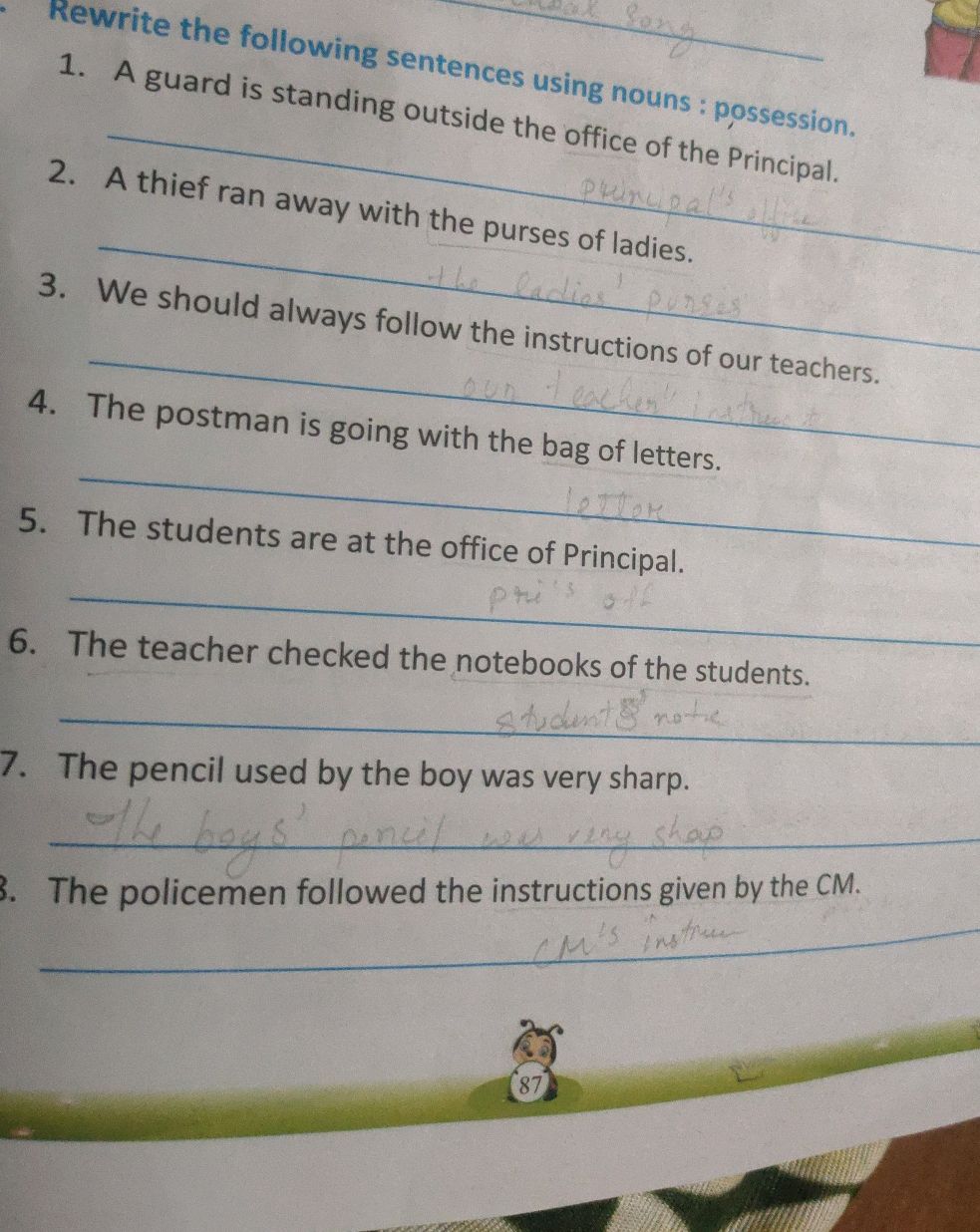 Rewrite the following sentences using nouns | StudyX