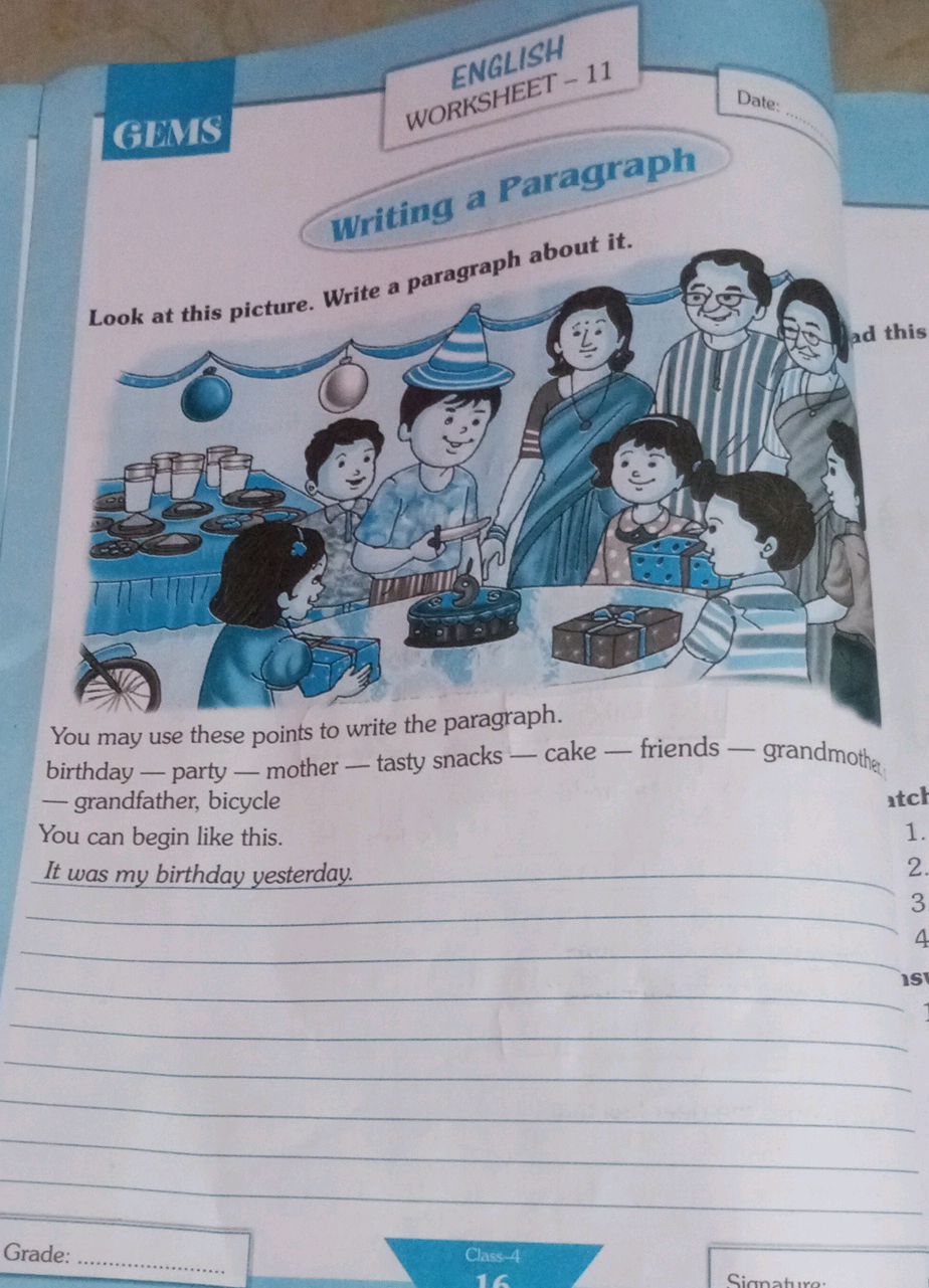 Look at this picture. Write a paragraph | StudyX