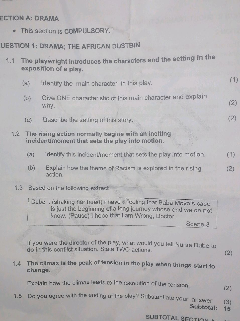 1.1 The playwright introduces the characters | StudyX