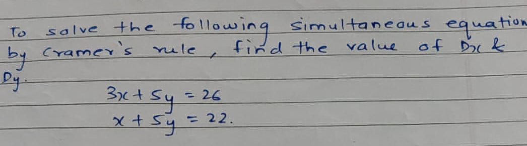 To solve the following simultaneous equation | StudyX
