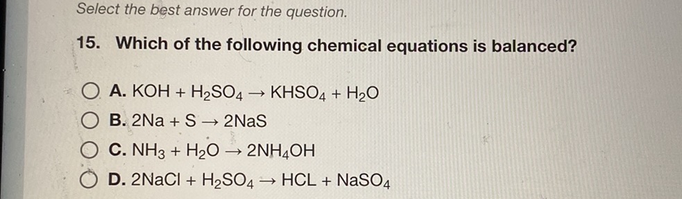 15. Which of the following chemical | StudyX