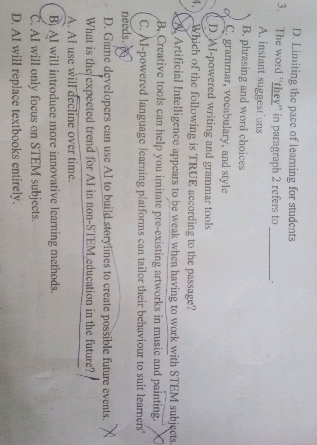 3. The word "they" in paragraph 2 refers to | StudyX