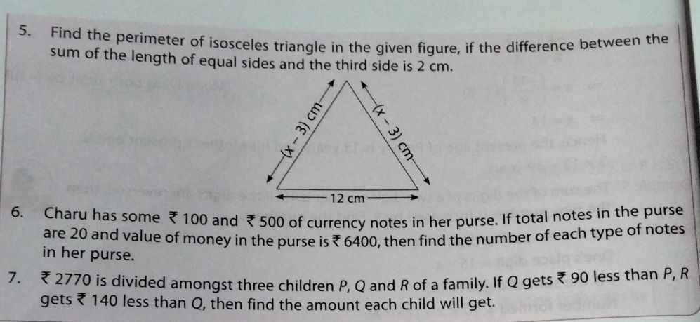 5. Find the perimeter of isosceles triangle | StudyX