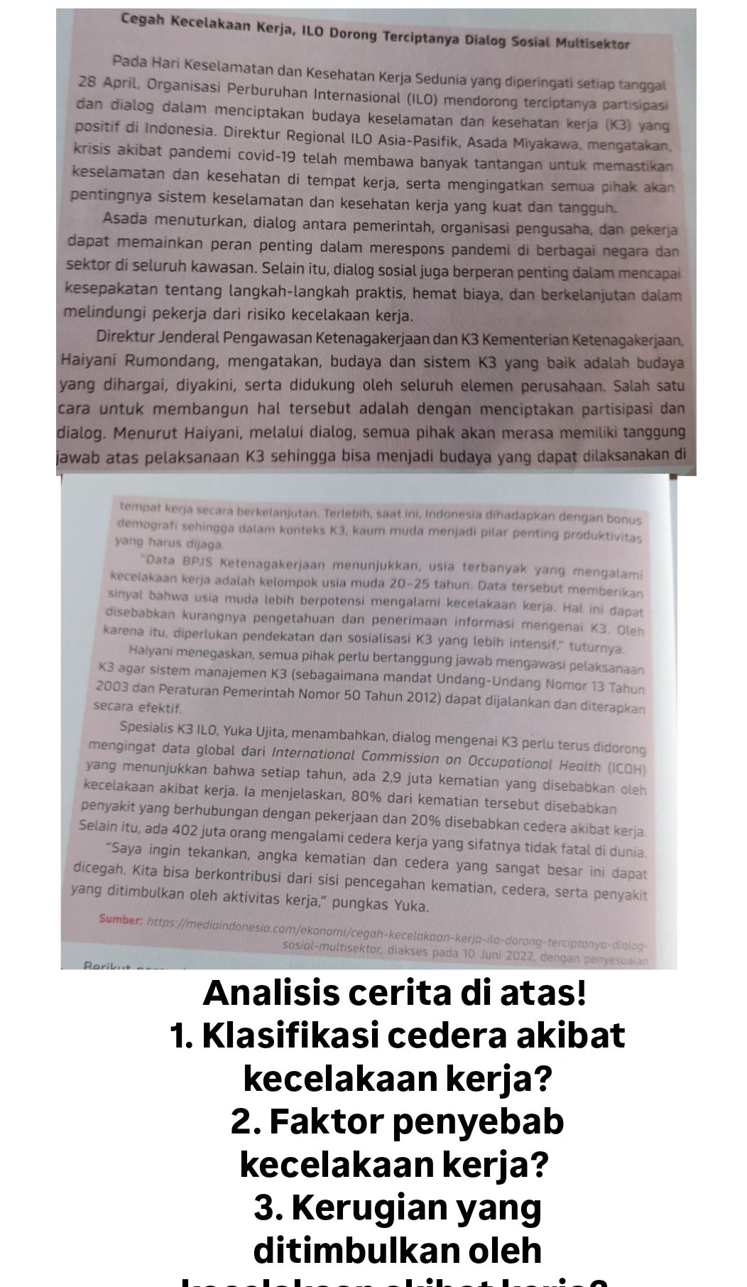 Analisis cerita di atas! 1. Klasifikasi | StudyX