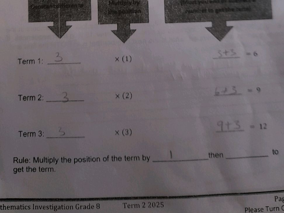 Term 1: 3 x (1) Term 2: 3 x (2) Term 3: 3 x | StudyX