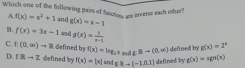 Which one of the following pairs of | StudyX