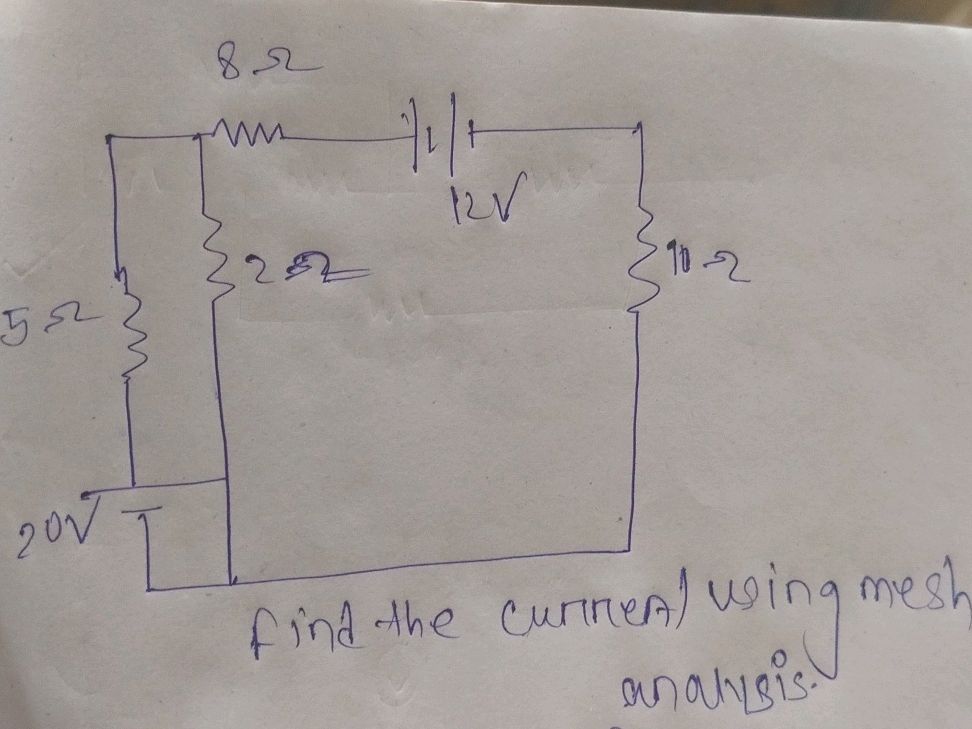 Find the current using mesh analysis. | StudyX