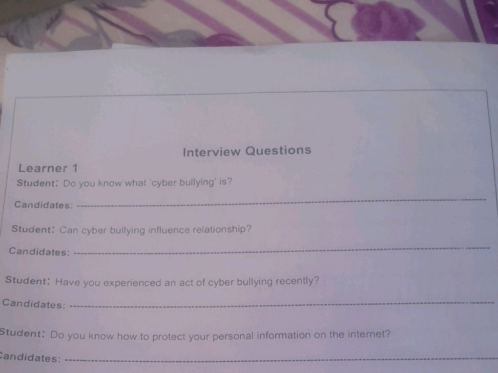 Interview Questions Learner 1 Student: Do | StudyX