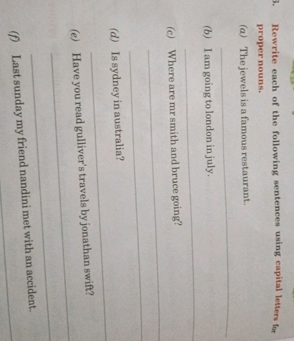 Rewrite each of the following sentences | StudyX