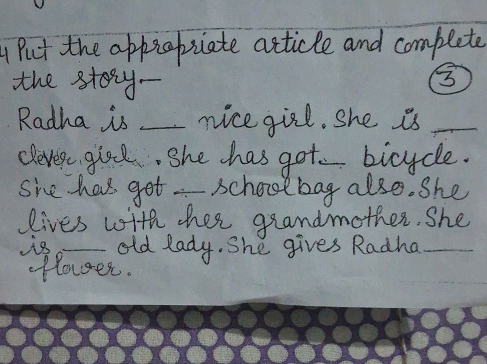 Put the appropriate article and complete the | StudyX