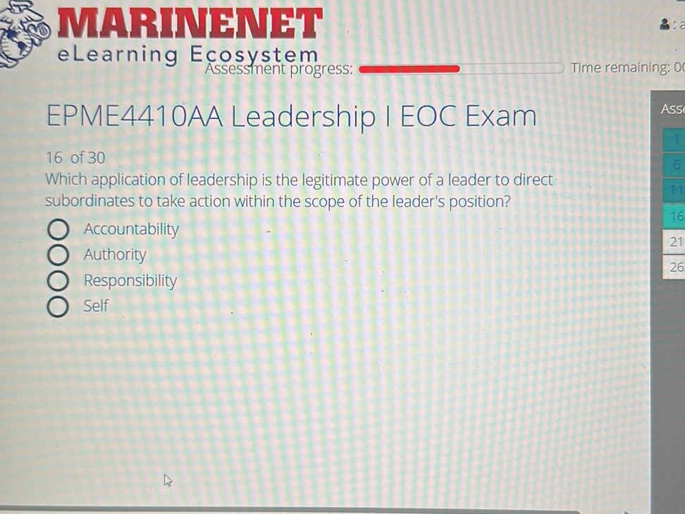 Which application of leadership is the