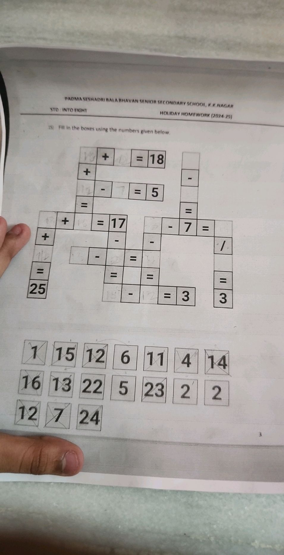 Fill in the boxes using the numbers given | StudyX