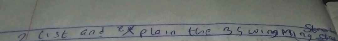 2. List and explain the 3 swing string | StudyX