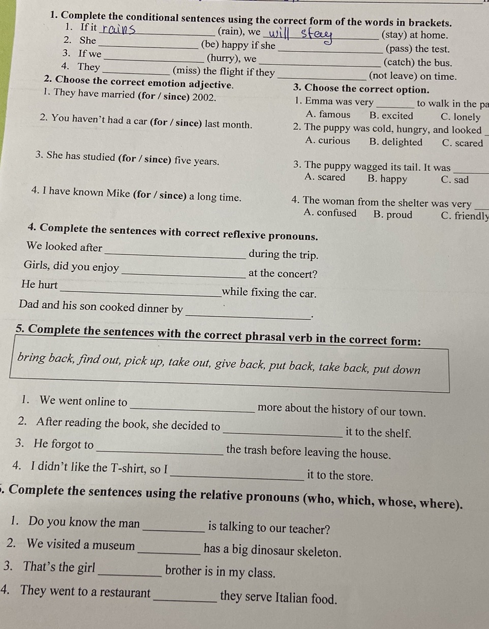 1. Complete the conditional sentences using | StudyX