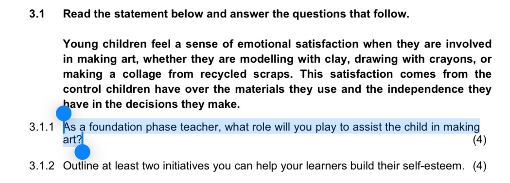 3.1 Read the statement below and answer the | StudyX