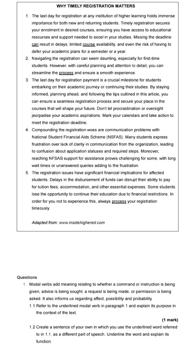 1. Modal verbs add meaning relating to | StudyX
